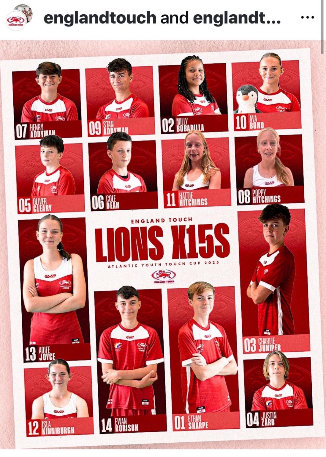 Caldy Cobras selected for England Touch – Caldy RFC – Championship Rugby